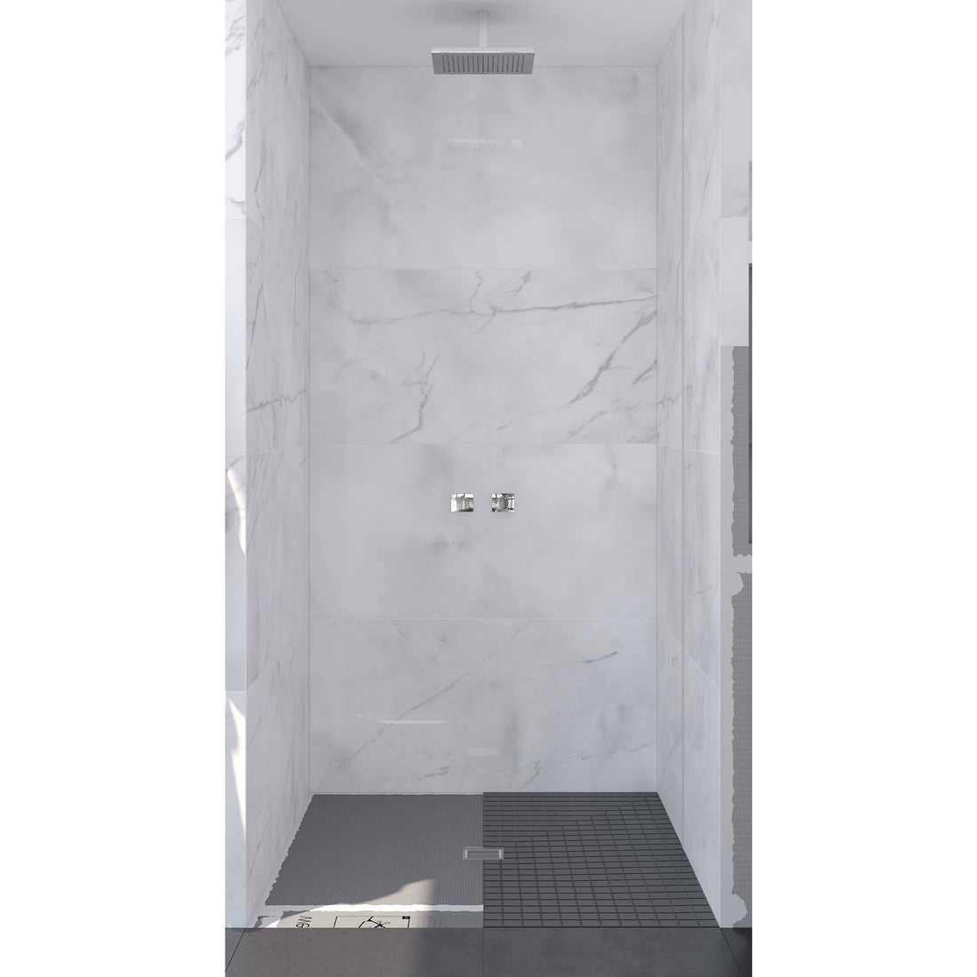 Custom Shower Kits | wedi® Curbless Shower Kits - Center Drain - Ligno ...