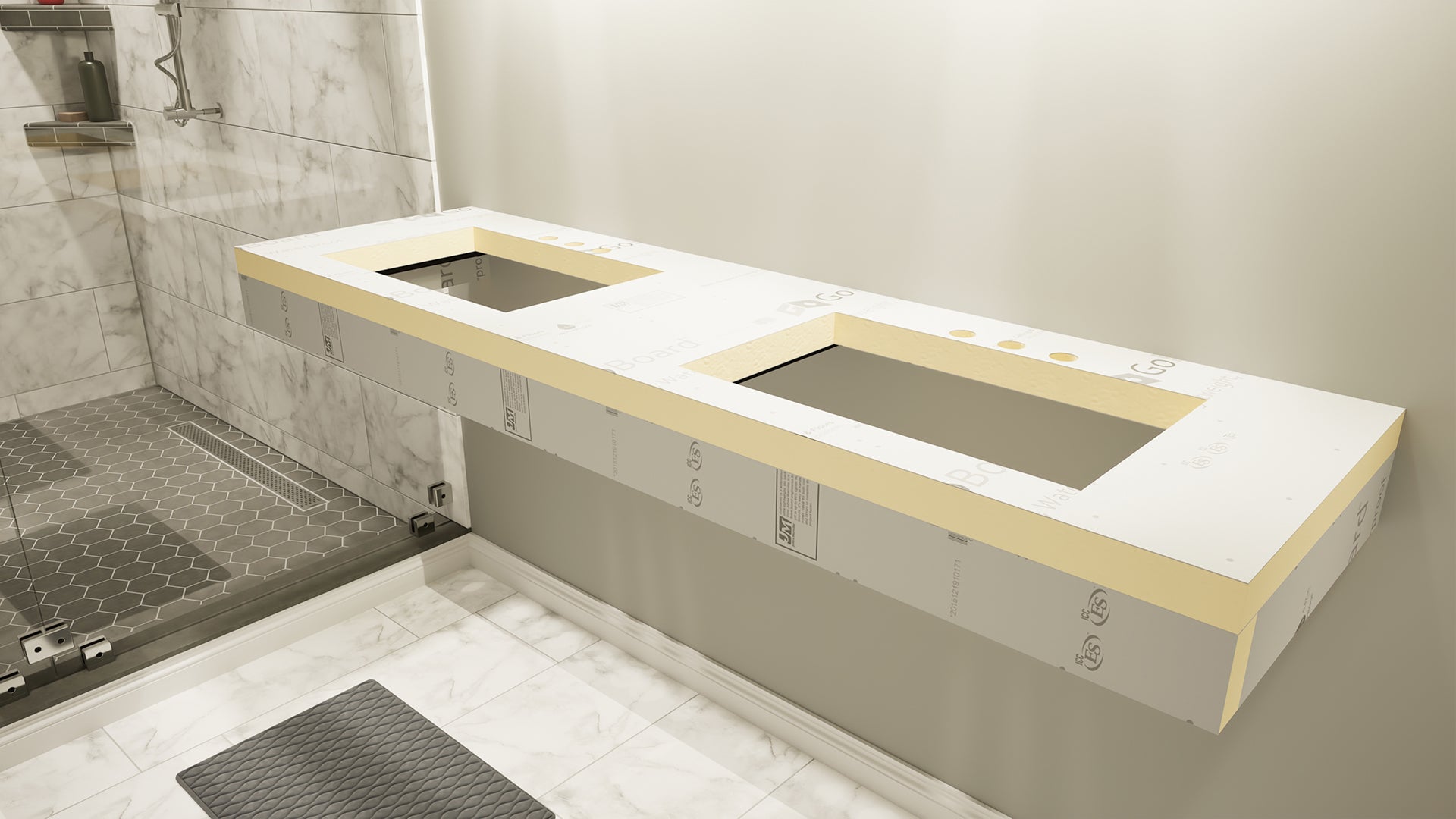 The Original Floating Bathroom Vanity Kit™ with GoBoard® & Original Va ...