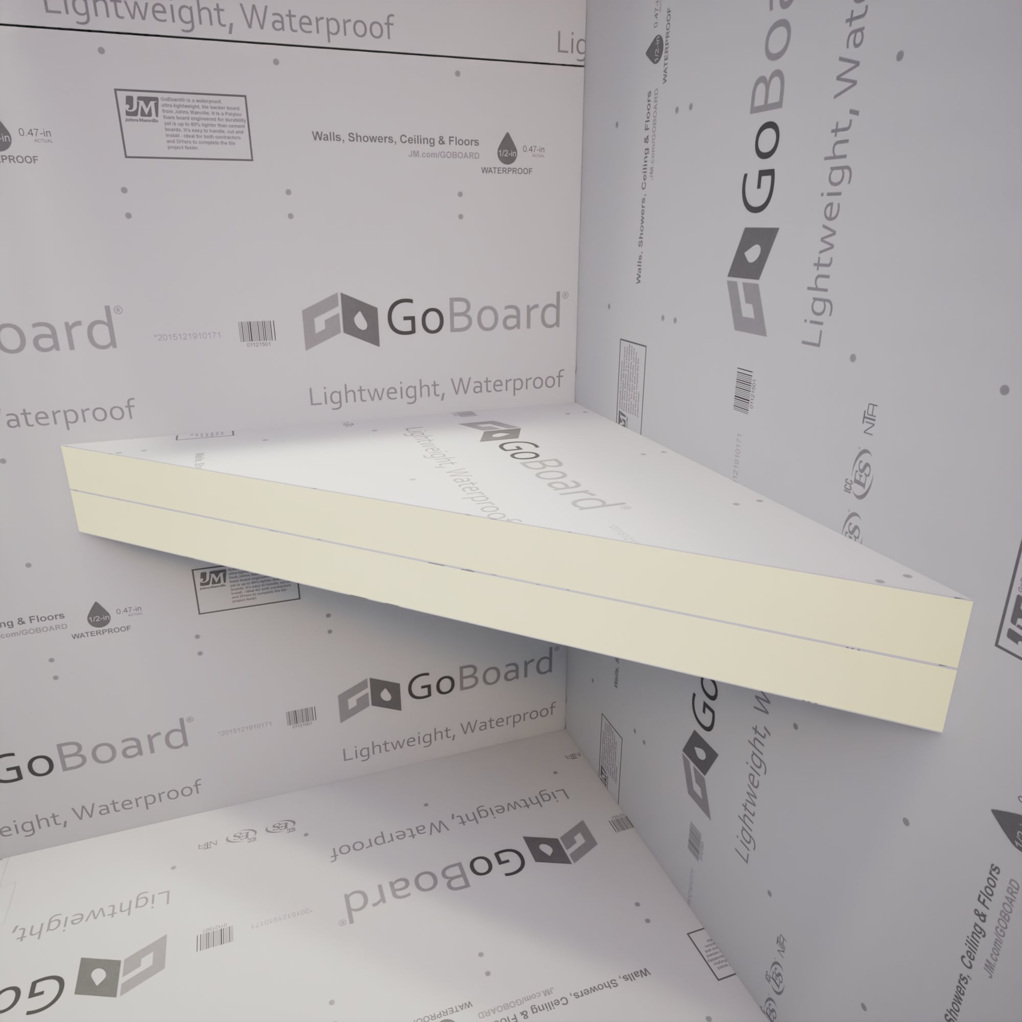 Floating Corner Shower Bench Kit with GoBoard & Brackets - The Original ...