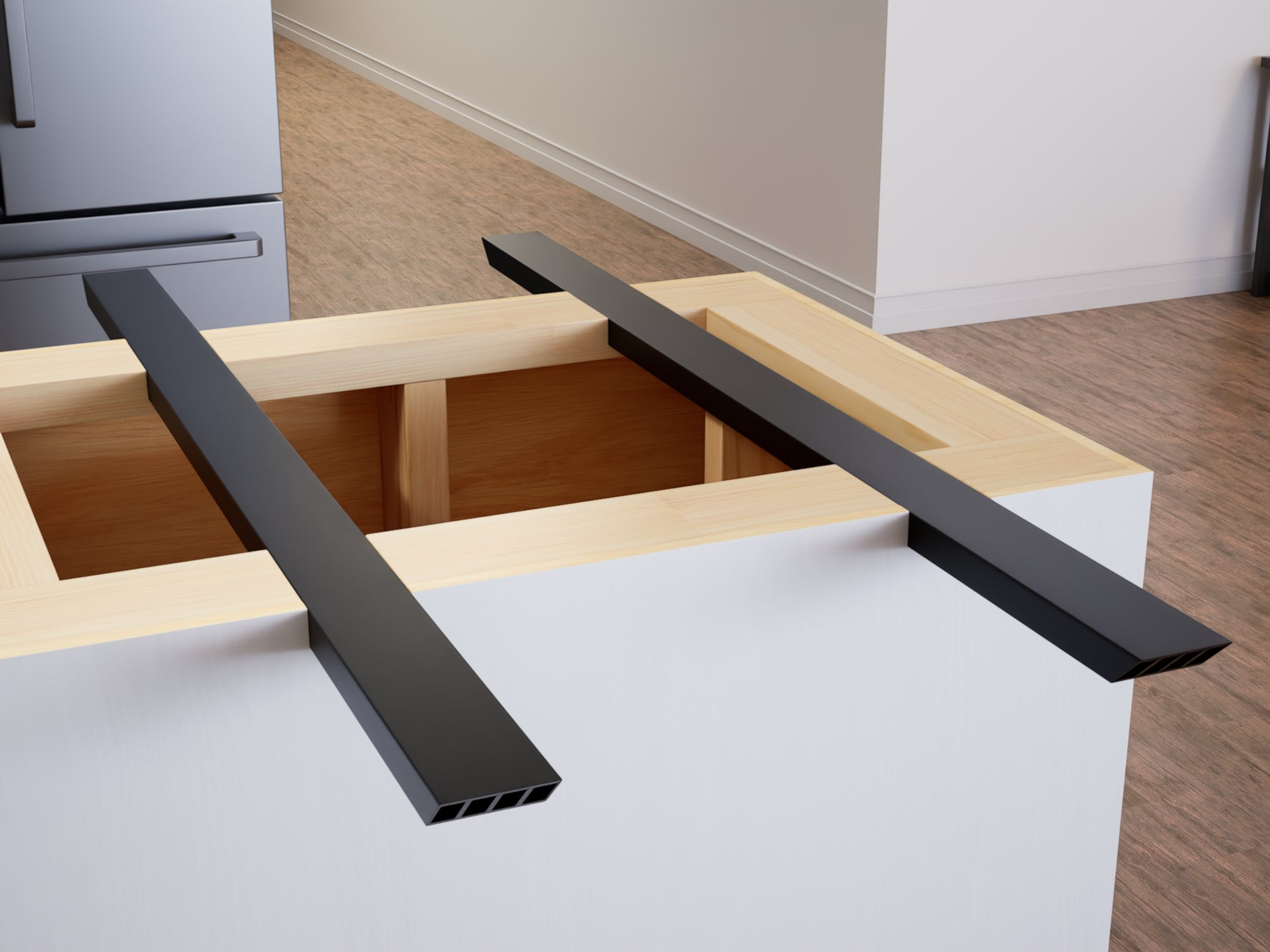 Industrial 1 inch Double Sided Island Support Bracket | Original ...