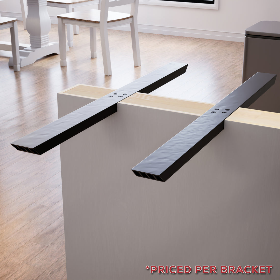 Industrial 1 inch Flat Wall Countertop Support Bracket | Original ...