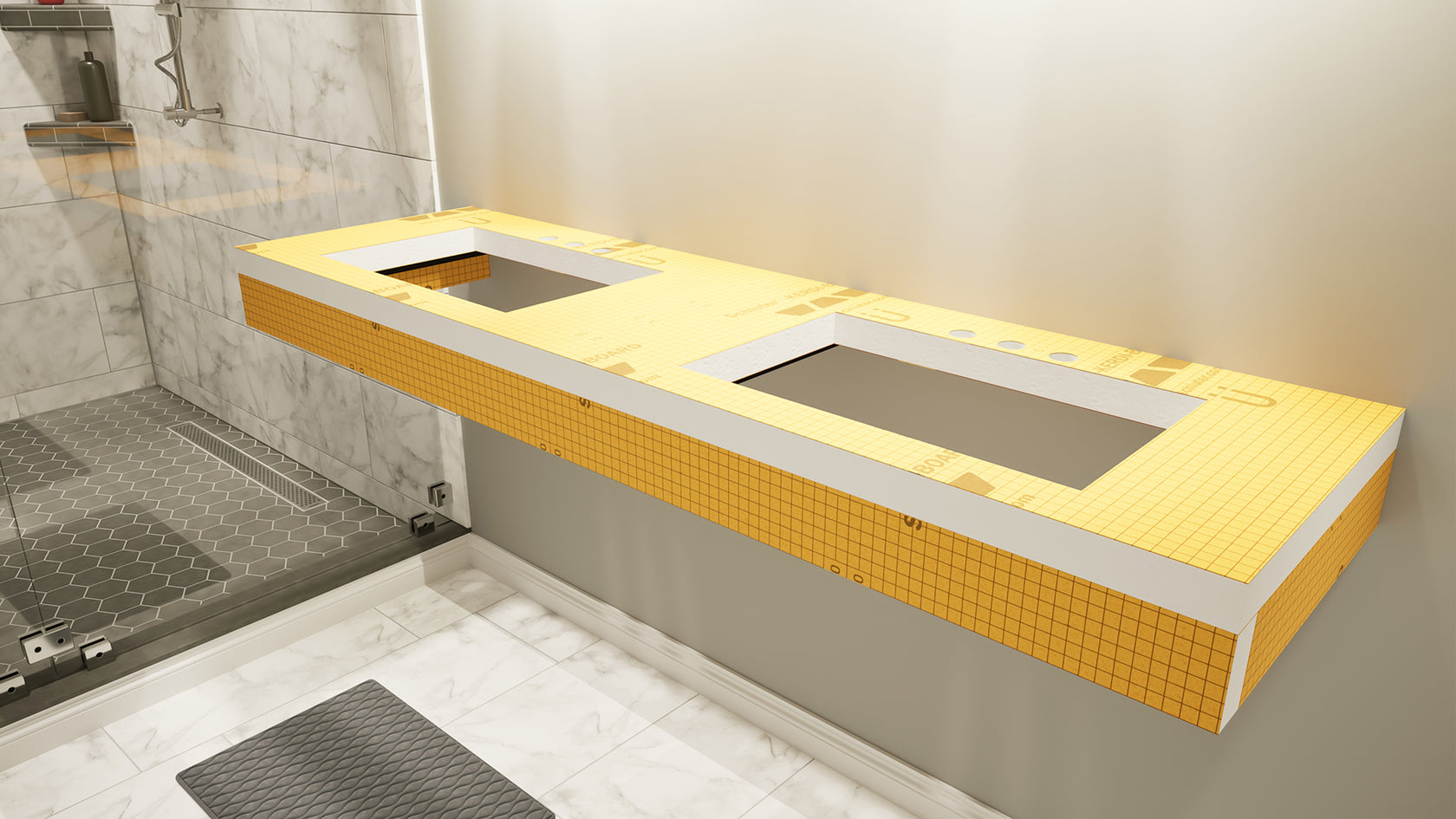Floating Shower Bench/Vanity Kits and Accessories - The Original ...