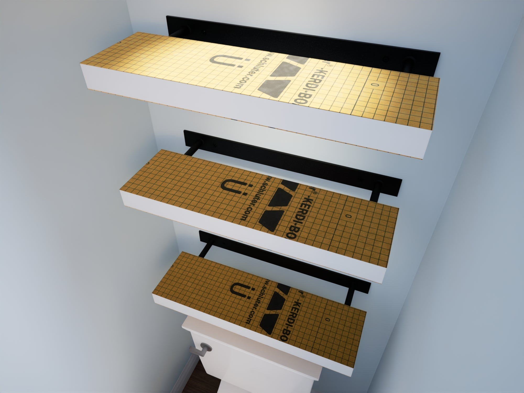 Floating Shelf Brackets | Ready-to-Tile Free Floating Shelf - The ...